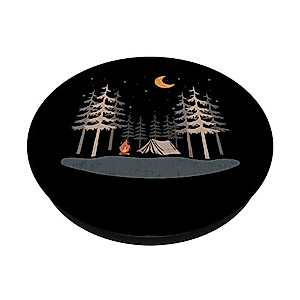 Camping hiking Mountain Scene under stars shirt PopSockets PopGrip: Swappable Grip for Phones & Tablets PopSockets Standard PopGrip