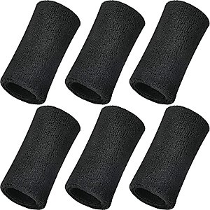 WILLBOND 6 Inch Wristbands Paris Sports Competitions Supplies Sport Long Wrist Bands Sweatband Elastic Athletic for Gym Tennis Outdoor Activity(Black)