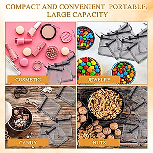 Woanger 500 Pcs Small Sheer Organza Bags with Drawstring Bulk Mesh Pouches Empty Sachet Bags for Jewelry Gift, Bridal Events Christmas Wedding Party Favors (Black, 3 x 4 Inch)