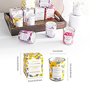 6 Pack Scented Candles, Aromatherapy Candles Sets, Specially Designed for Bridesmaids Gift, Ideal Gifts for Wedding, Women Birthday, Mother's Day, Thanksgiving, Christmas (Flower Series)
