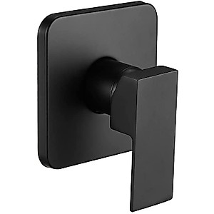 Weirun Bathroom Brass Shower Faucet Handle Temperature Control Mixer Rough-in Valve for Taps Shower Head Sprayer Bathtub Water Outlet Spout,Matte Black