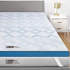 BedStory 2 Inch King Size Memory Foam Mattress Topper, Ventilated Bed Topper with Removable Cover, Soft Foam Mattress Topper, CertiPUR-US Certified