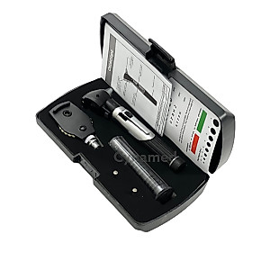 Premium Fiber Optic 3.2V Pro Led Otoscope Set Ent with Hard Case Plus 1 Extra Bulb Cynamed