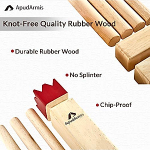 ApudArmis Kubb , Viking Chess Outdoor Clash Toss Yard Game with Carrying Case - Rubber Wooden Backyard Lawn Games Set for Teenagers Adults Family