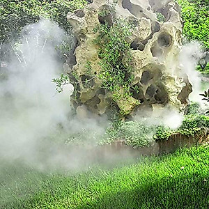 BITOWAT Ultrasonic Fogger 12 Heads Mist Maker with Waterproof Power Supply + 6 PCS Replaceable Ceramics Discs + Replacement Tool 7kg/h Mini Fog Machine for Greenhouse Garden Lawn and Pond