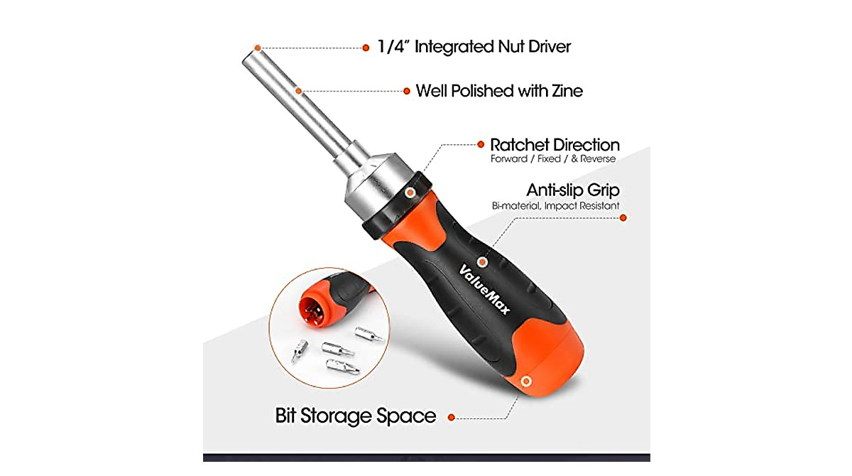 ValueMax 13-in-1 Multi-bit Ratcheting Screwdriver Set - Portable & Durable