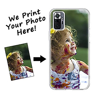 Eouine Custom Phone Case for Xiaomi Redmi Note 10 Pro 4G (6.67") - Personalized Picture Phone Cases Transparent Customizable Funda Customize Photo Text Design Cover - Customized Own Phone Case