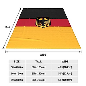 Cute German Flag Blanket Soft Flannel Throw Blanket Lightweight Cozy Warm Germany Blanket for Couch Bed Living Room Sofa 50"X40"