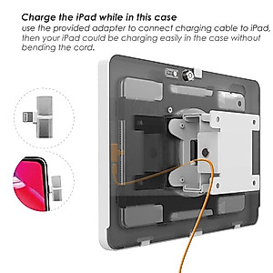 Beelta Tablet Wall Mount Compatible with 10.2 inch iPad 7 8 9 Swivel Base, Key Lock, All Metal - BSW101T