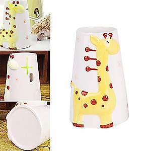BIGCAKE 125ML Hamster Water Bottle, Ceramics Small Animals No Drip Standing Drinking Waterer with Holder for Syrian Hamster Dwarf Hamsters Mice Hedgehog Gerbil Rat (Yellow)