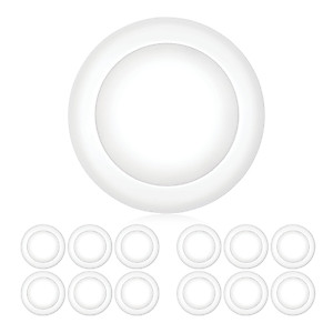PARMIDA (12 Pack) 5/6 Inch Dimmable LED Disk Light Surface Flush Mount 15W, UL Listed, Recessed Retrofit Ceiling Lights, Energy Star, Installs into Junction Box Or Recessed Can,1050lm - 2700K