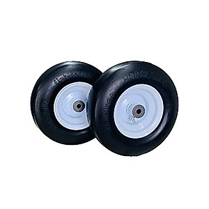 2 New HORSESHOE 11x4.00-5 Flat-Free Smooth Tires w/Steel Rim for Zero Turn Lawn Mower Garden Tractor - Hub length 3"-7" with 1/2" or 1" Bore 114005 T161
