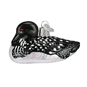 Old World Christmas Bird Watcher Collection Glass Blown Ornaments for Christmas Tree Loon