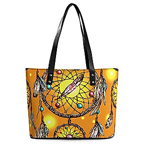 Womens Handbag Dreamcatchers Leather Tote Bag Top Handle Satchel Bags For Lady