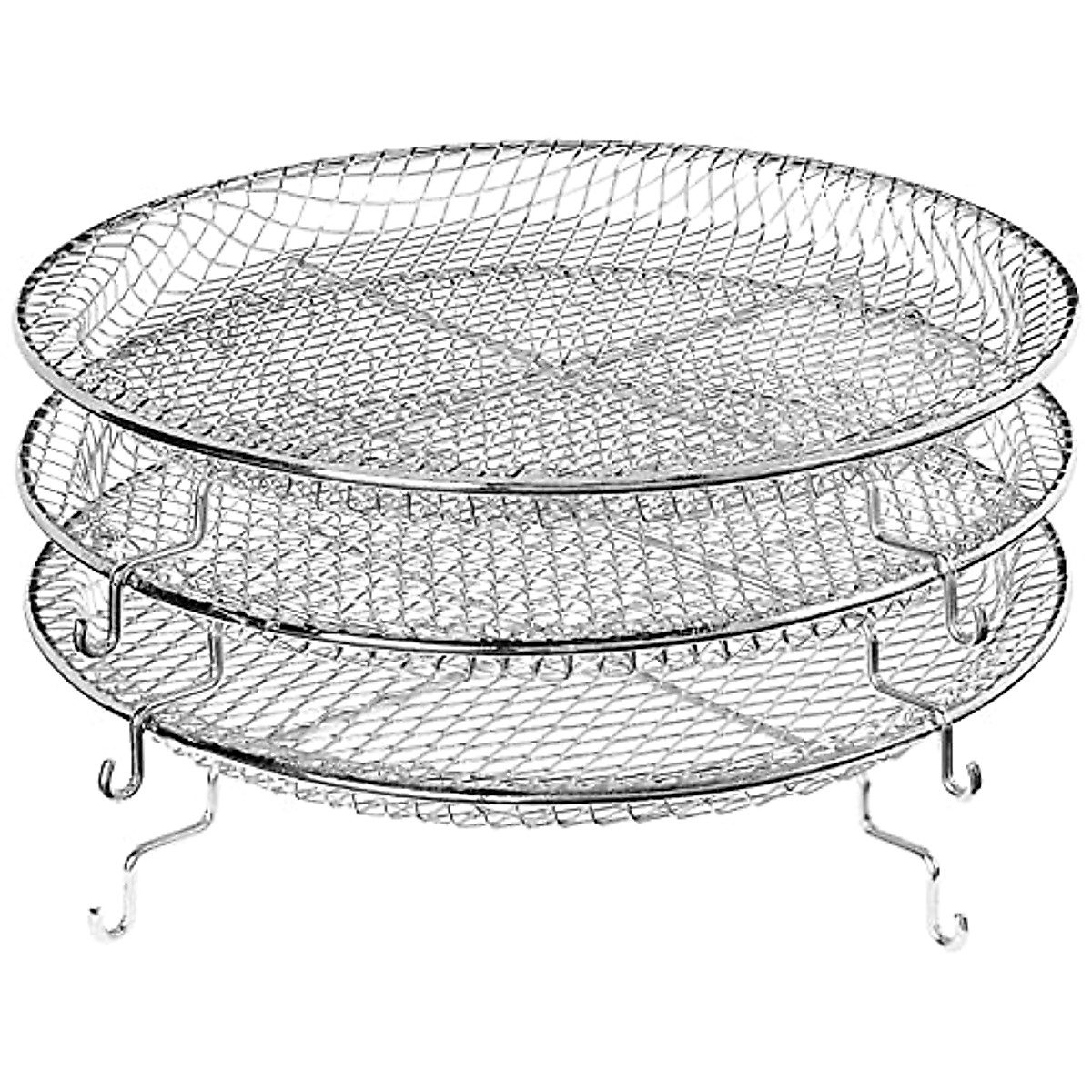 GoWISE USA GW22956 7-Quart Electric Air Fryer with Dehydrator & 3 Stackable Racks, Led Digital Touchscreen with 8 Functions + Recipes, 7.0-Qt, Black/Silver