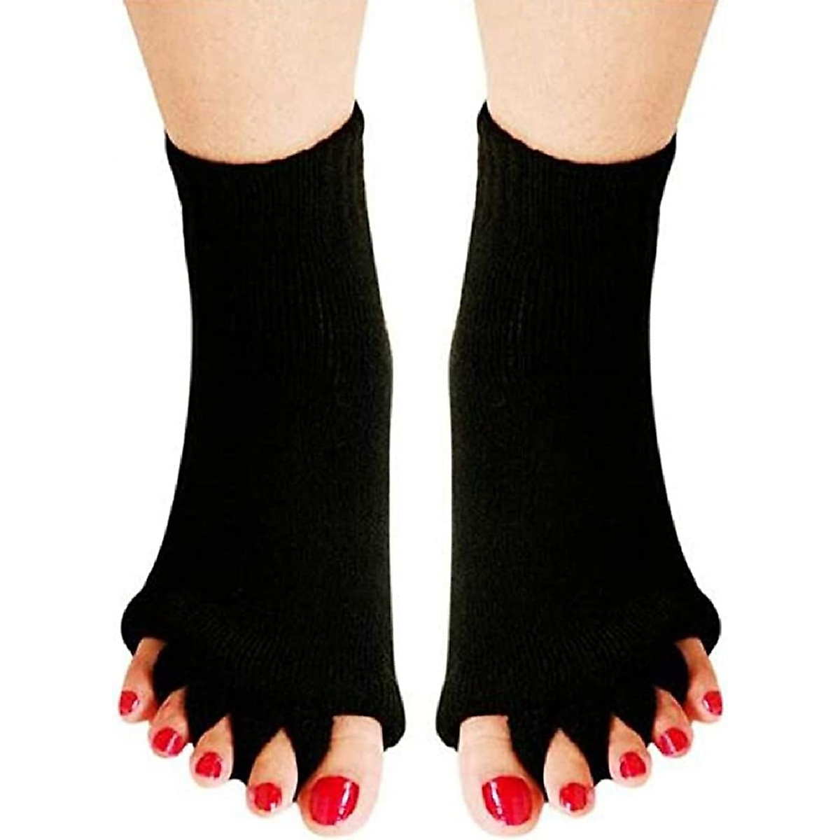 AIBEARTY 1 Pair Yoga Sport Gym Five Toe Separator Socks Foot Alignment Pain Massage Socks,Prevent Foot Cramps
