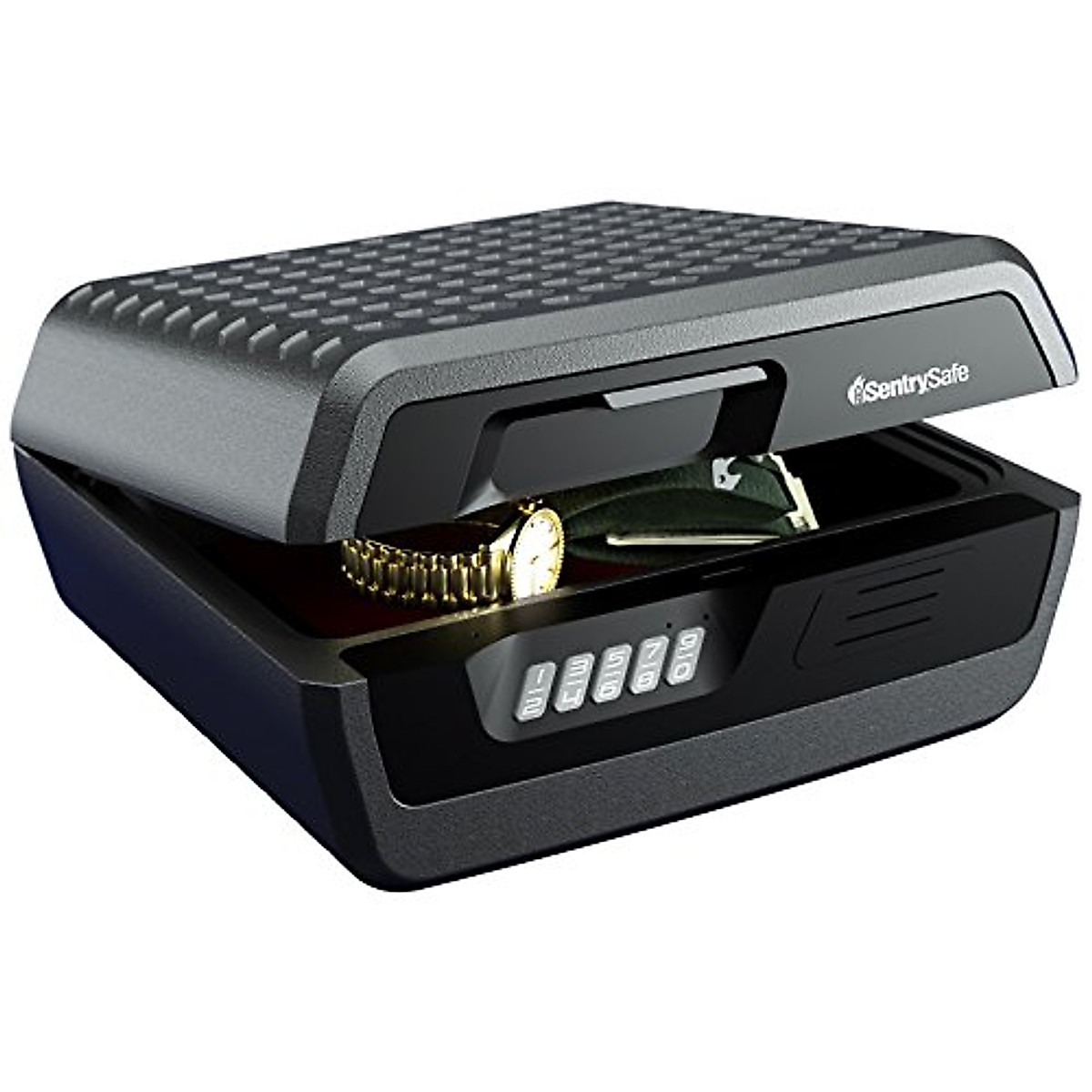 SentrySafe Fireproof and Waterproof Lock Box with Digital Keypad Lock, Shelf Safe for Documents, Jewelry, 0.36 Cubic Feet, 7.6 x 16.5 x 14.8 Inches, CHW30300