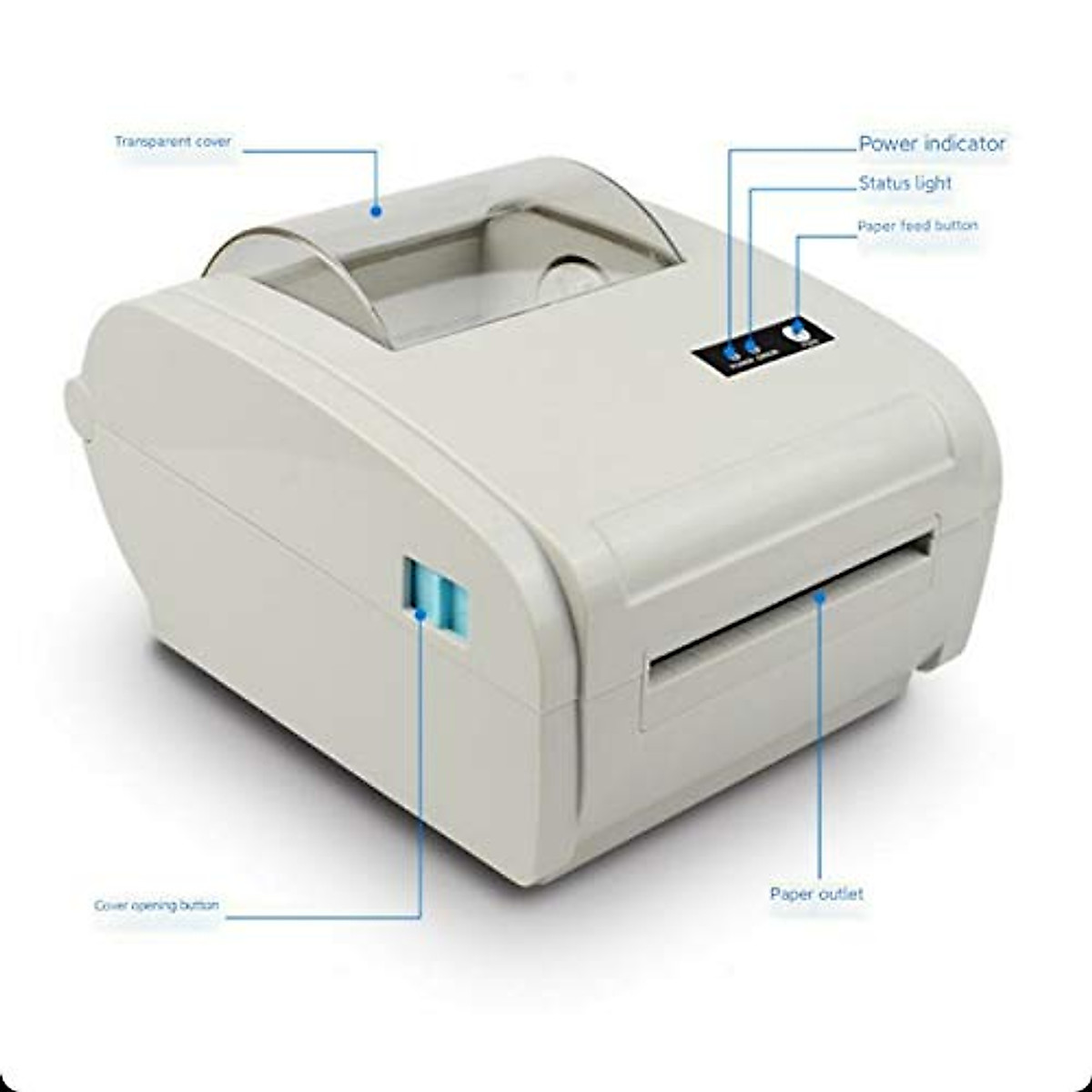 N/A Multifunction Desktop 110mm Thermal Paper Printer Barcode Label Printer USB BT Communication Interface Label Maker