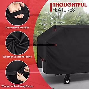 Unicook 28 Inch Griddle Cover for Blackstone and Nexgrill Cooking Station, Heavy Duty Waterproof Flat Top BBQ Grill Cover with Sealed Seam, Includes Support Pole, Black