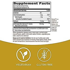 Nature’s Way Ashwagandha Gummies, Reduces Stress*, Adaptogenic Herb*, 125 mg Per Serving, Berry Flavored, 90 Gummies