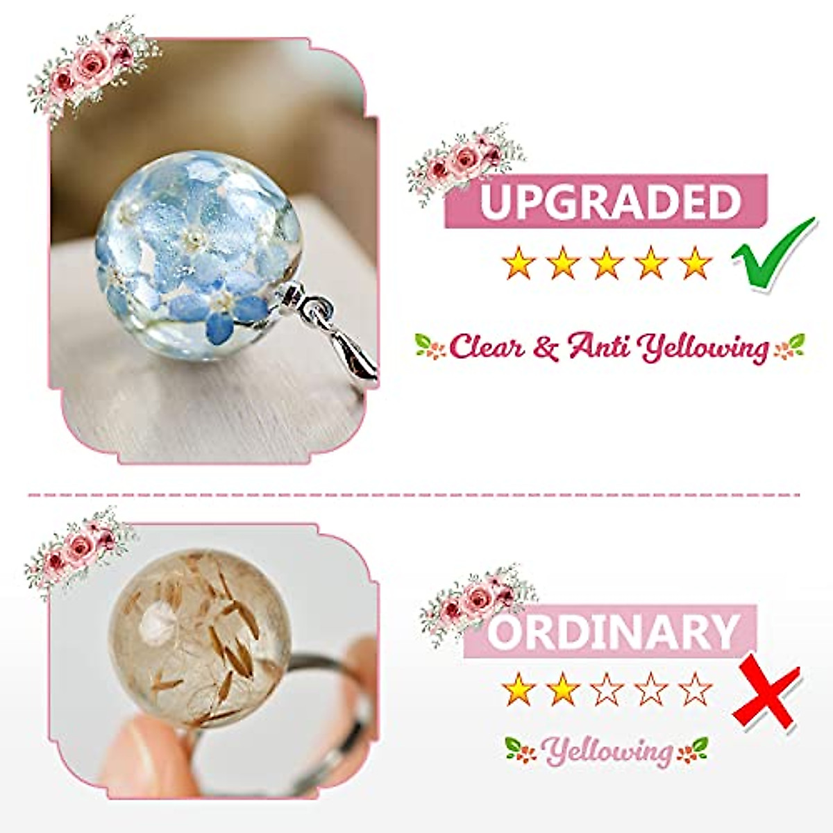 YIEHO 300g UV Resin Kit with Light-Upgraded Crystal Clear Hard UV Curing Premixed Epoxy Resin Starter Supplies for Art Craft Beginner Jewelry Making with Lamp