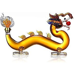 Aimee-JL 500ML/1000ML/1500ML Dragon Whiskey Decanter Set for Liquor, Scotch, Bourbon, Vodka (1500ml)