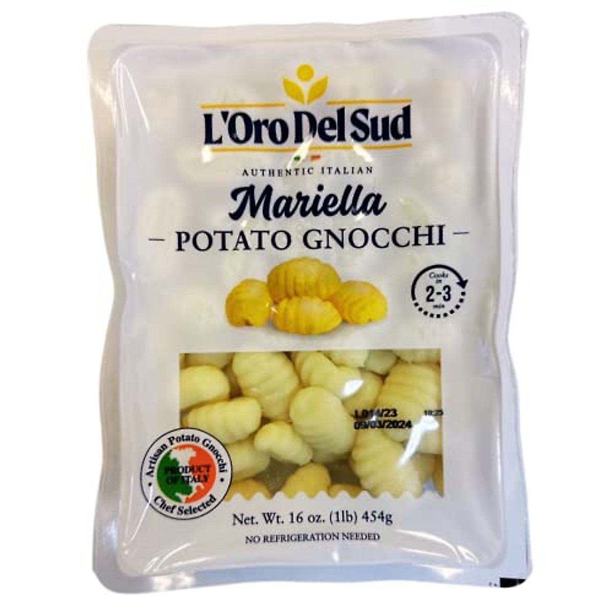 3 Pack, Gnocchi Potato, Product of Italy, Pasta Dumplings, Pasta di Patate, Cooks in 2-3 minutes, 3 x 1 lb, L'Oro Del Sud