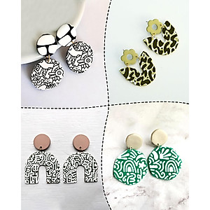 Puocaon Graffiti Silk Screen Stencils - 6 Pcs Reusable Polymer Clay Silk Screen Stencils, Cute Screen Stencils for Polymer Clay Earrings Making, Silk Screen for Transfer Patterns on Polymer Clay