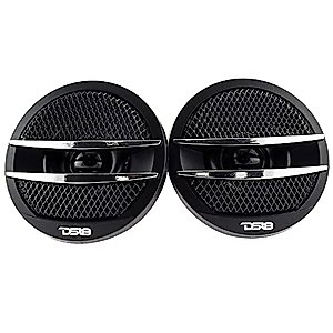 DS18 TX1S Tweeter X1 1.38-inch 200 Watts Max Pei Dome Ferrite Tweeters with Mounting Kit Angle, Flush, & Surface - Set of 2 (Black/Silver)