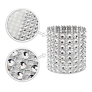 KPOSIYA Napkin Rings, Pack of 120 Rhinestone Napkin Rings Diamond Adornment for Place Settings, Wedding Receptions, Dinner or Holiday Parties, Family Gatherings (120, Silver)