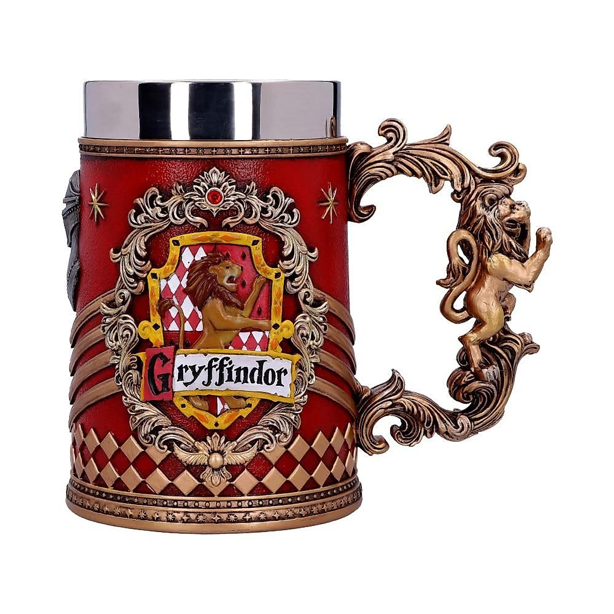 Nemesis Now Harry Potter Gryffindor Hogwarts House Collectible Tankard, 1 Count (Pack of 1), Red Gold, 650 milliliters