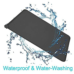 Lessmon Dog Cat Feeding Mat, Silicone Waterproof Pet Food Mat, Black