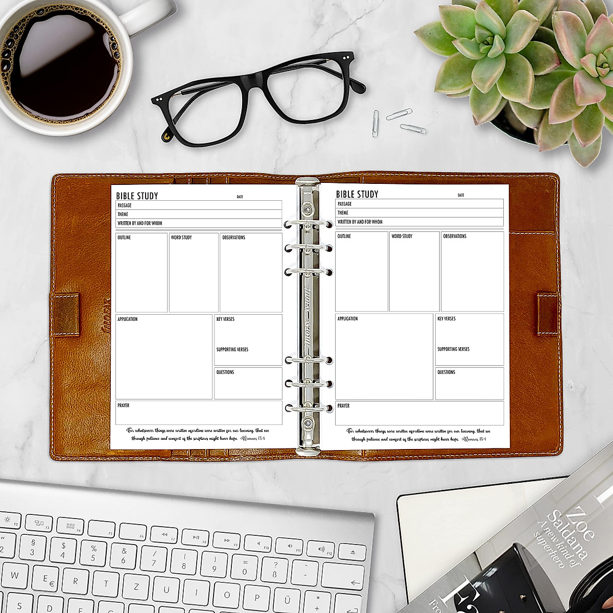 A5 Bible Study Planner Insert Refill, 5.83″ x 8.27″, Fits 6-Rings Binders - Filofax, LV GM, Moterm, Choice of Quantity