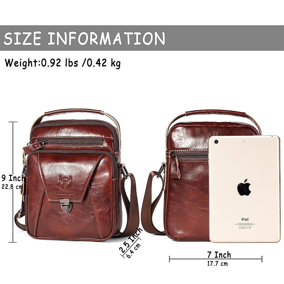 Mens Leather Messenger Bags Vintage Shoulder Bag Crossbody Satchel Handbag Travel Purse Casual Daypack
