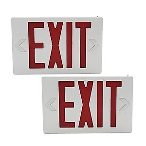 Ainfox 2 Pack LED Exit Sign Emergency Wall Light, Back -up Letter Cover (red/2pack)