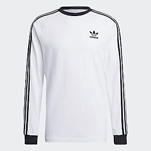 adidas Originals,mens,3-Stripes Long Sleeve Tee,White,Medium