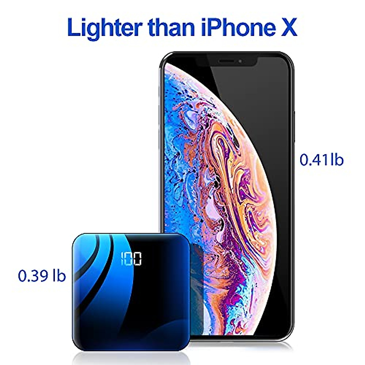 T-CORE Power Bank 10000mAh Portable Charger,Smallest External Battery Lightest Ultra Compact High Speed 2USB Cell Phone Mobile Pack for iPhone Xs 8 7 6 Samsung Galaxy Note S9 iPad Tablet-Black