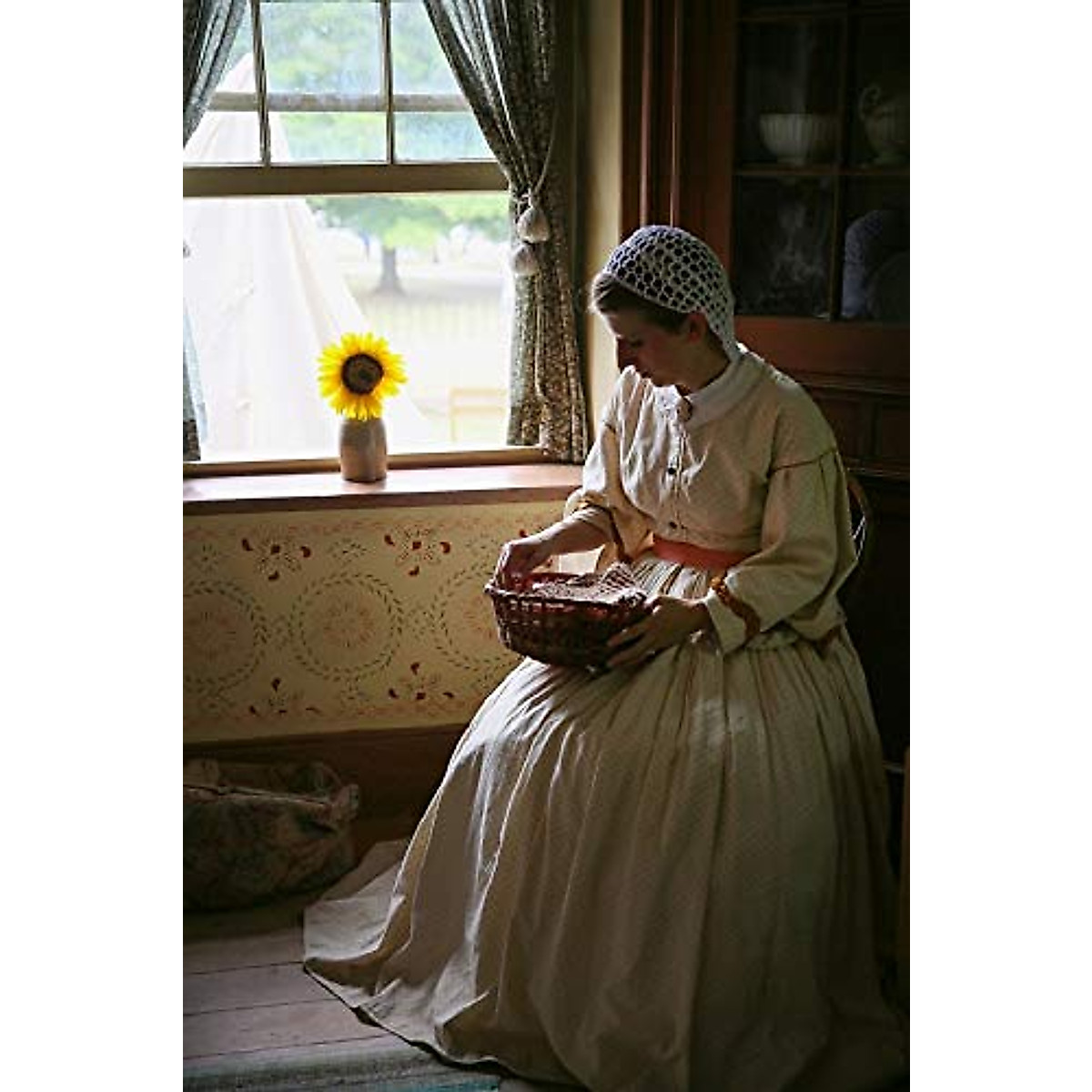 Laelfe 6PCS Artificial Sunflower Flowers Long Stem Silk Fake Sunflowers Decoration for Outdoor Home Wedding Birthday Party Single Bulk Yellow Decor(Dark Center)