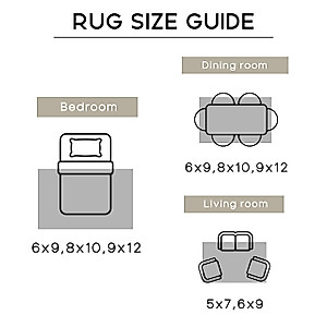 BILEEHOME Brown Rug for Living Room 8x10 Washable Organic Rustic Western Area Rugs for Cabin,Brown and Teal Blue