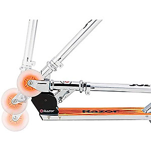 Razor Spark Ultra Kick Scooter for Kids Ages 8+ - Ultra Bright LED Wheels, Rear-fender brake, Adjustable Handlebars, For Riders up to 143 lbs