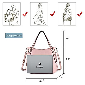 Women Handbag Vegan Leather Fashion Hobo Bag Large Capacity and Handbags with Adjustable Straps