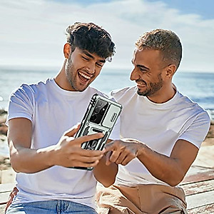 RLUYIDIKS for Samsung Galaxy A13 5G Case with Camera Cover,with Rotatable Metal Ring Kickstand,Samsung Galaxy A13 Case Military Grade Protection,Heavy Duty Shockproof Protective Case,Grey RUS03-06