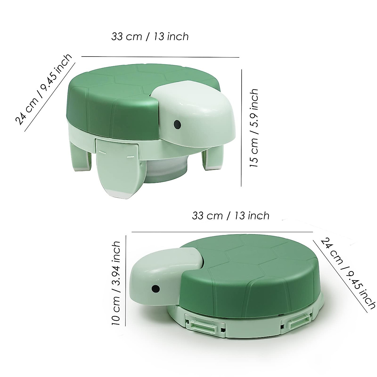 EASICOZI 4 in-1 Potty Training Toilet, Portable Potty Training Seat for Toddler Travel, Foldable Baby Travel Potty with 20 Disposable Potty Liners Carry Bags (Green)