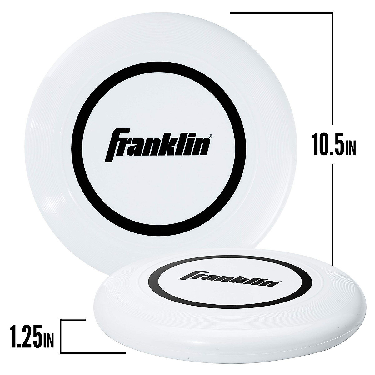 Franklin Sports Flying Disc - Sport Disc for Beach, Backyard, Lawn, Park, Camping and More - 140 Gram Disc - Perfect for Dogs - Great for All Ages, White