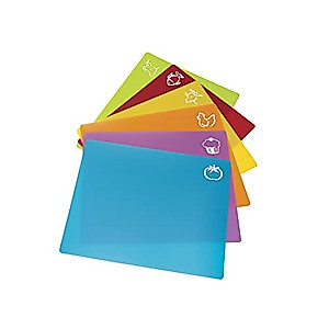 Lipper International 8889 Bamboo Wood Cutting Board with 6 Removable Color-Coded Cutting Mats, 16" x 13" x 1"