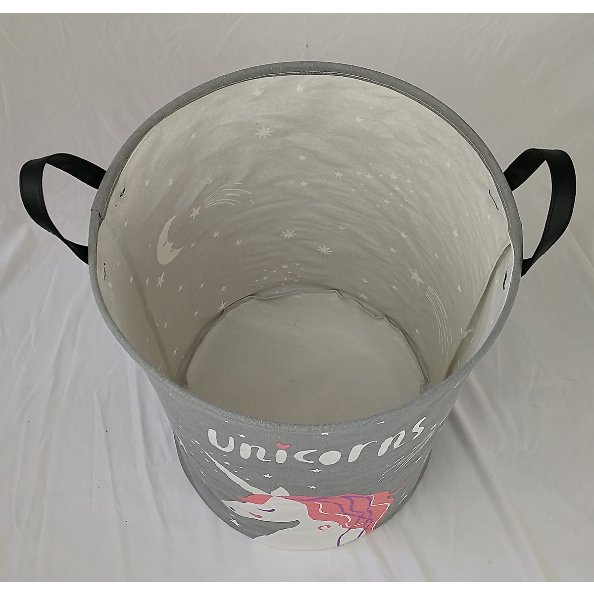 KUNRO Large Storage Basket Toy Box Bin Laundry Bag Foldable Hamper Clothes Kids Gift Organizer Chest Waterproof Coating Organizer Dorm Nursery Home (Beauty unicorn)