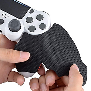 eXtremeRate Black Anti-Skid Sweat-Absorbent Controller Grips for PS4 Controller, Professional Textured Soft Rubber Handle Grips for PS4 Slim Pro Controller - Improve The Grip and Comfort