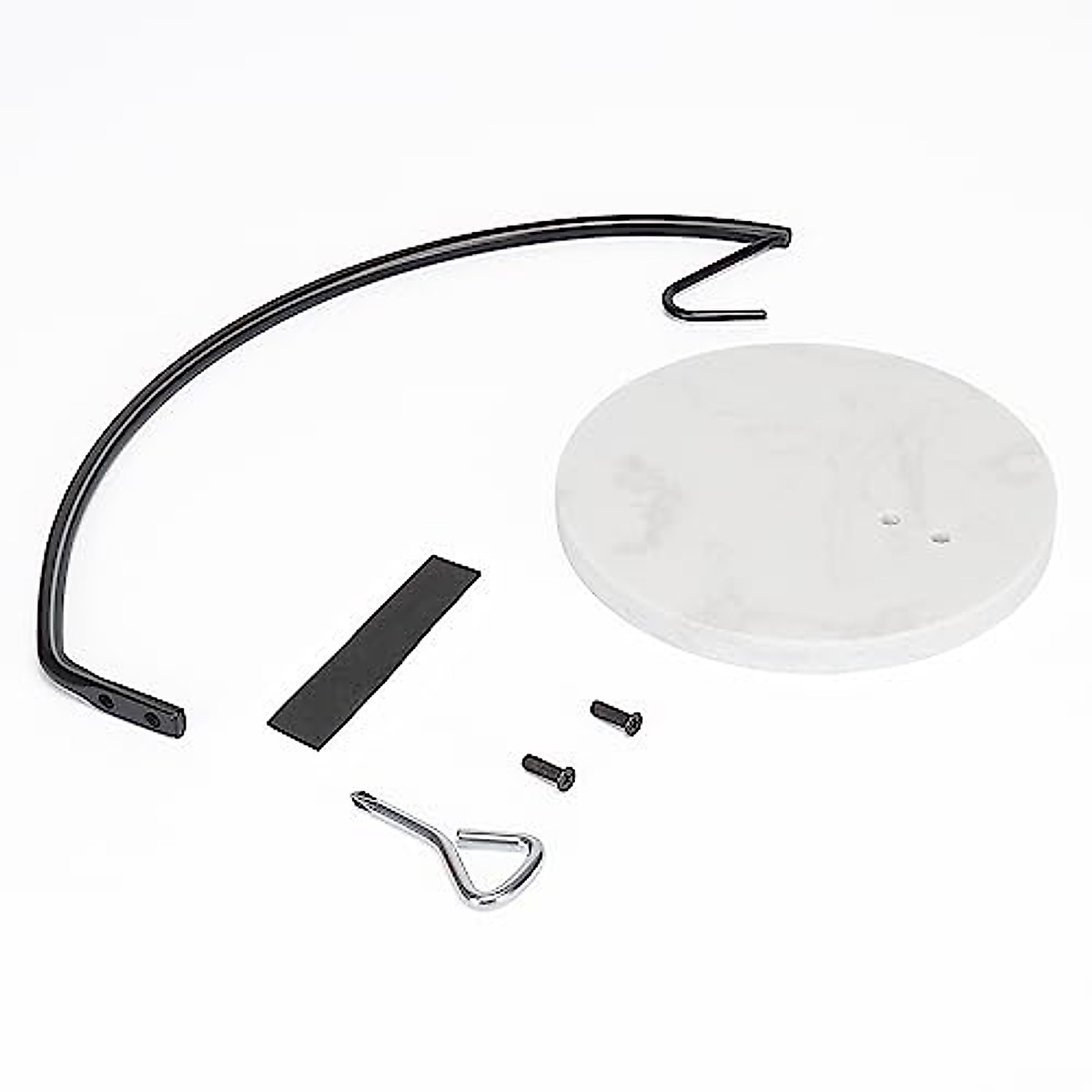 Livabber Banana Holder with Marble Base, Metal Banana Hanger Modern Tree Stand with Hook, Durable Banana Keeper Fresh Fruit Storage Organizer Freestanding for Kitchen Countertop (Black, Single Hook)