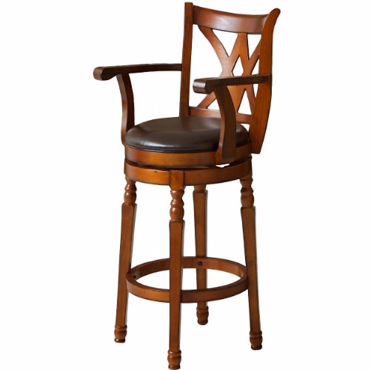 Christopher Knight Home Eclipse Armed Swivel Barstool, Chocolate Brown