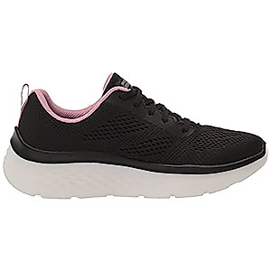 Skechers Women's GO Walk Hyper Burst-Space Insight Sneaker, Black/Pink, 7.5